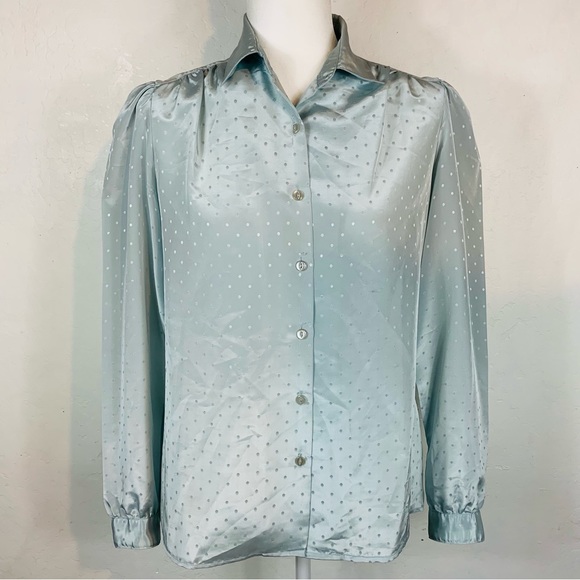 Vintage | Tops | Vintage 7s 80s Pykettes Size 2 14 Button Down Blouse ...